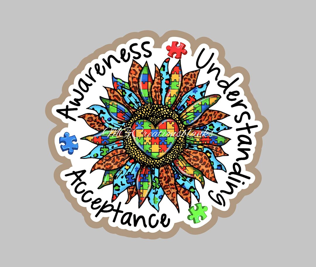 Autism Sunflower Acrylic Blank & Vinyl Decal, Autism Decal, Autism ...