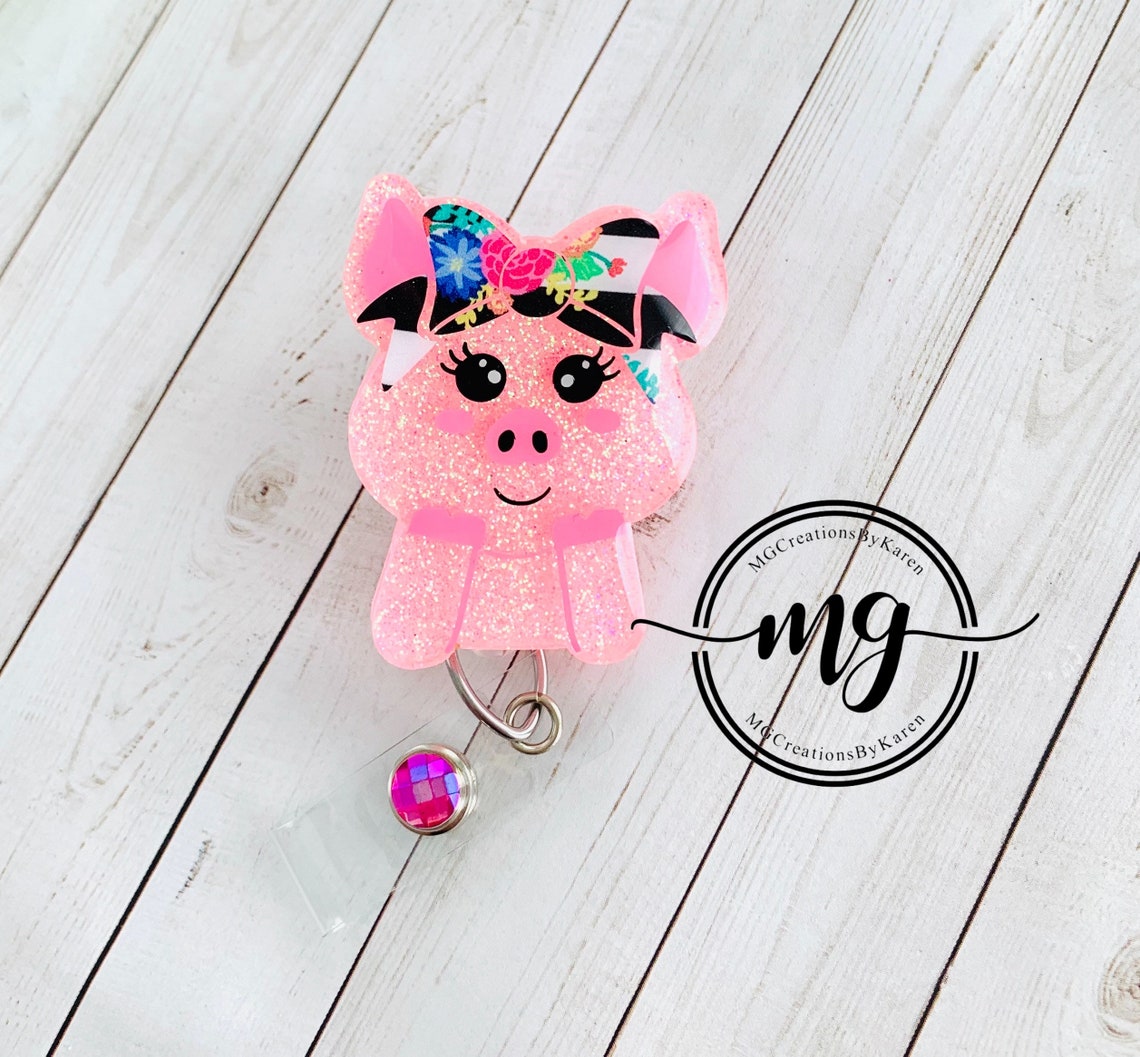 Pig Badge Reel Pig Reel Pig ID Clip Pig ID Holder Pig ID - Etsy
