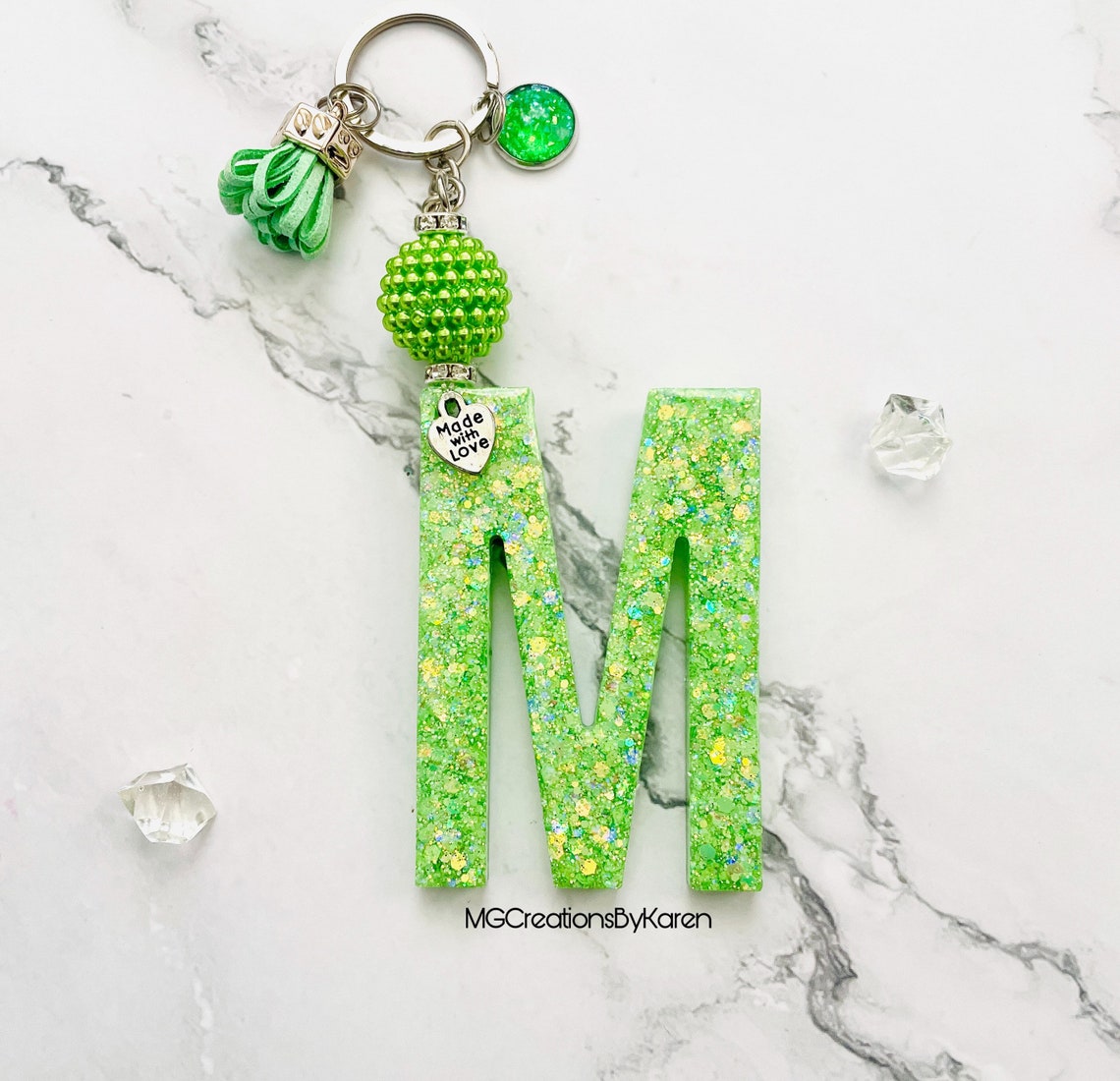 Custom Initial Keychain Letter Keychain Initial Keychain - Etsy
