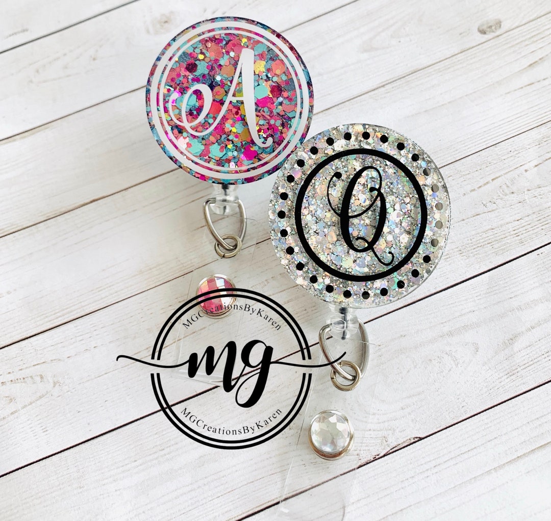 Monogram Badge Reel, Personalized Badge Reel, Stocking Stuffer, Custom ... Monogram Badge Reel, Personalized Badge Reel, Stocking Stuffer, Custom ...