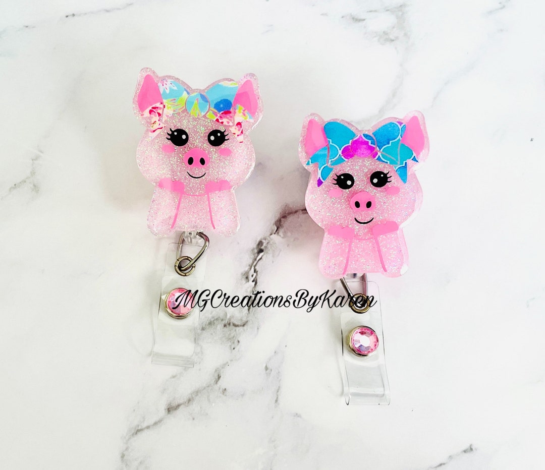 Pig Badge Reel Pig Reel Pig ID Clip Pig ID Holder Pig ID - Etsy