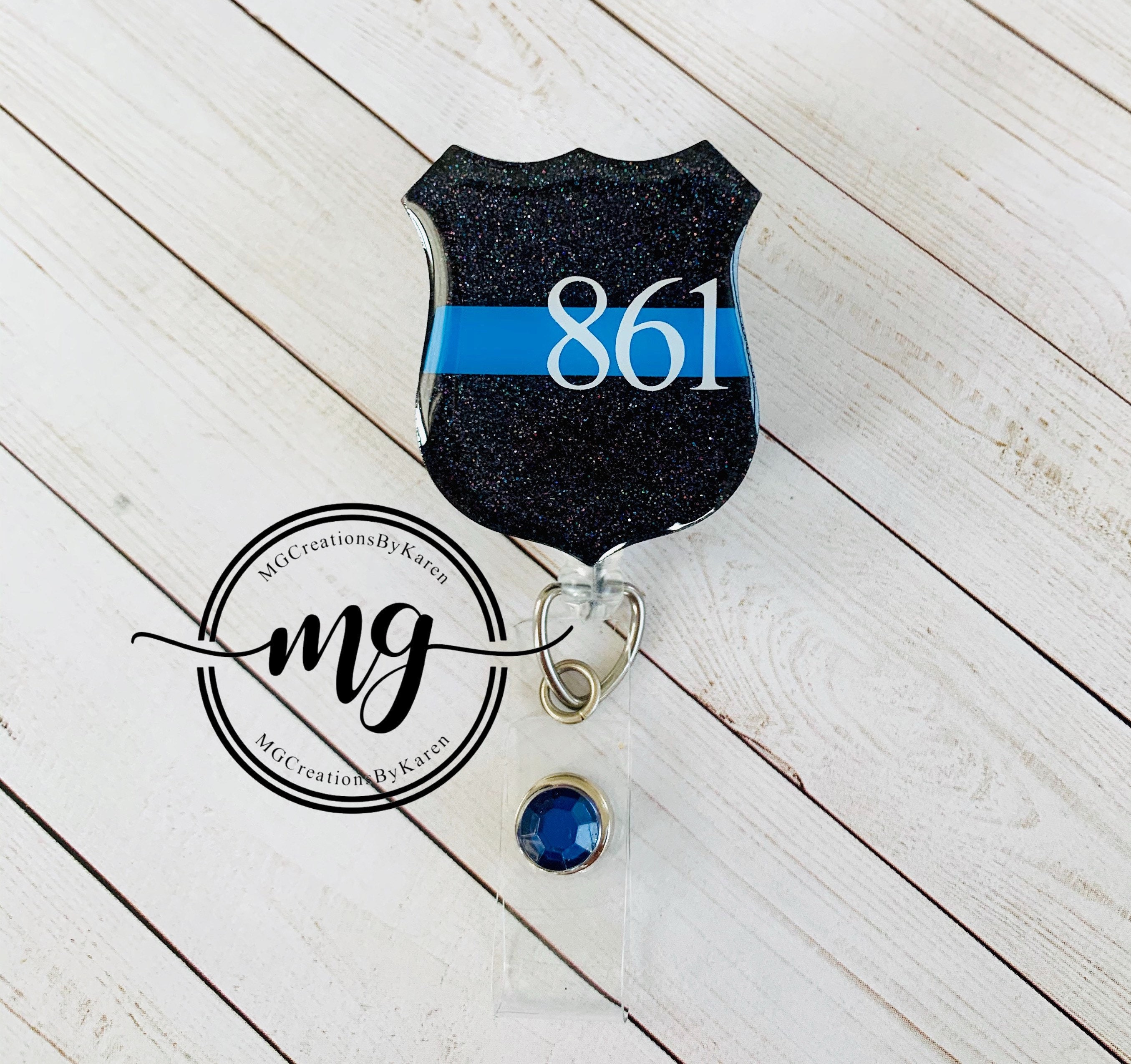 Thin Blue Line Badge Reel Police Badge Reel Law Enforcement - Etsy