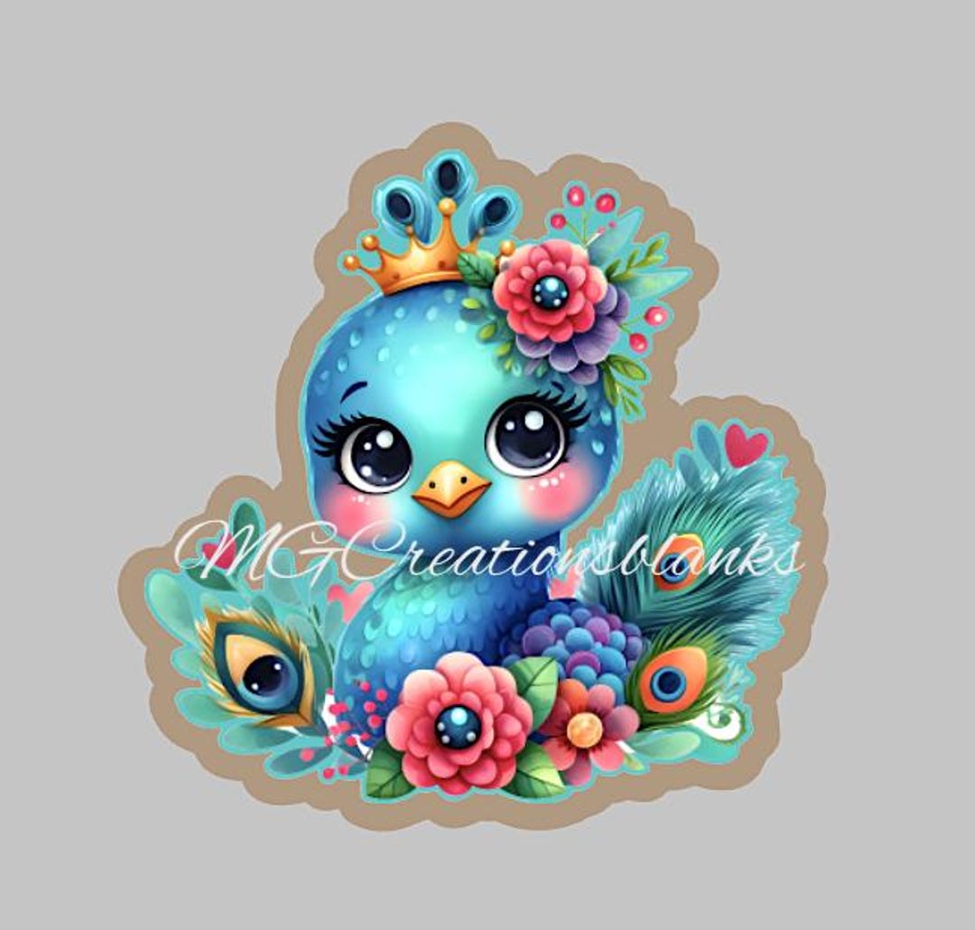 Peacock Clear Acrylic Blanks for Badge Reel With Matching Vinyl Decal ...