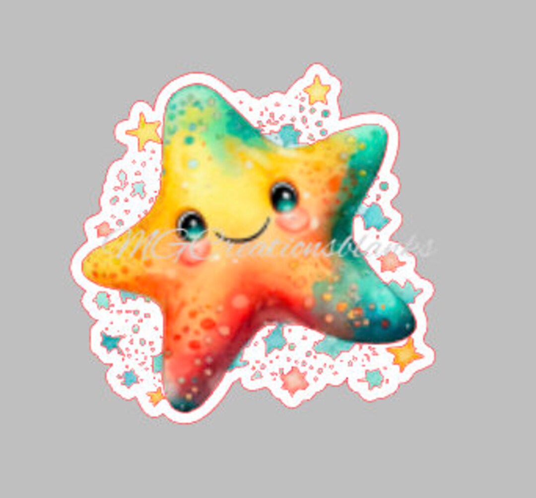 2 Starfish Clear Acrylic Blank for Badge Reel With Matching - Etsy