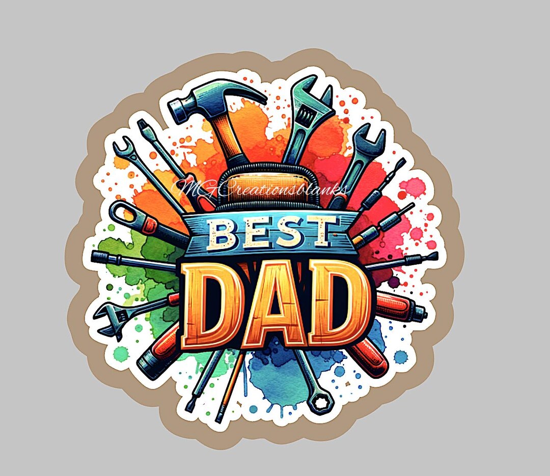 Best Dad Acrylic Blank and Decal for Badge Reel, Dad DIY Acrylic Blank ...