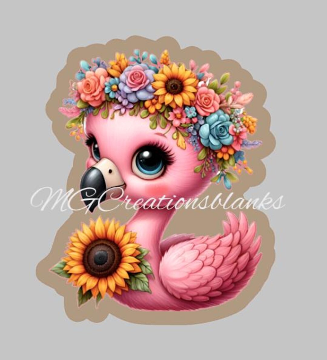 Flamingo Clear Acrylic Blanks for Badge Reels With Matching Vinyl Decal ...