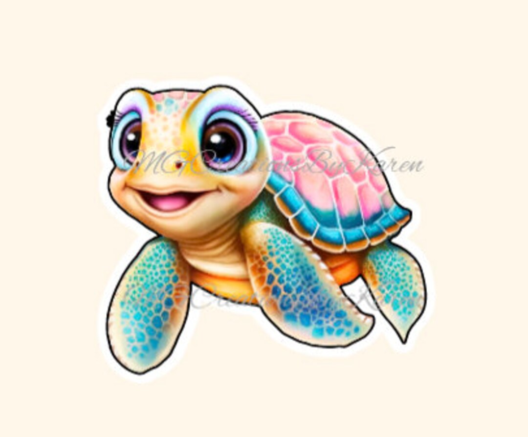 2 Turtle Clear Acrylic Blank for Badge Reel With Matching - Etsy