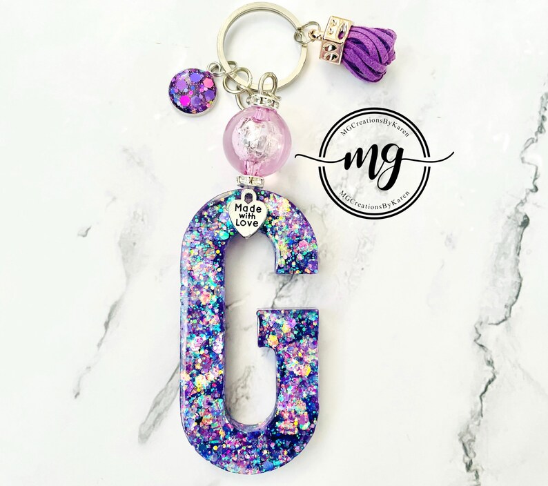 Custom Initial Keychain Letter Keychain Initial Keychain - Etsy