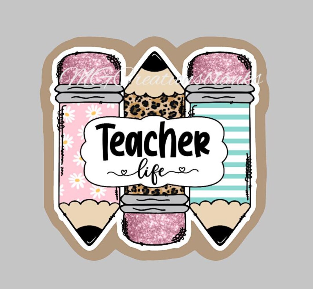 Teacher Life Clear Acrylic Blanks for Badge Reels & Vinyl Decal ...