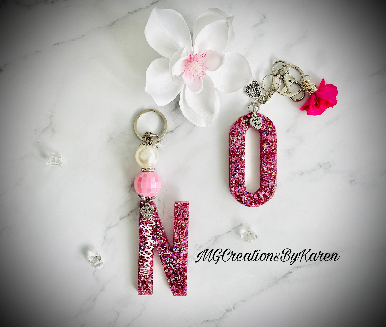 Custom Initial Keychain Letter Keychain Initial Keychain - Etsy