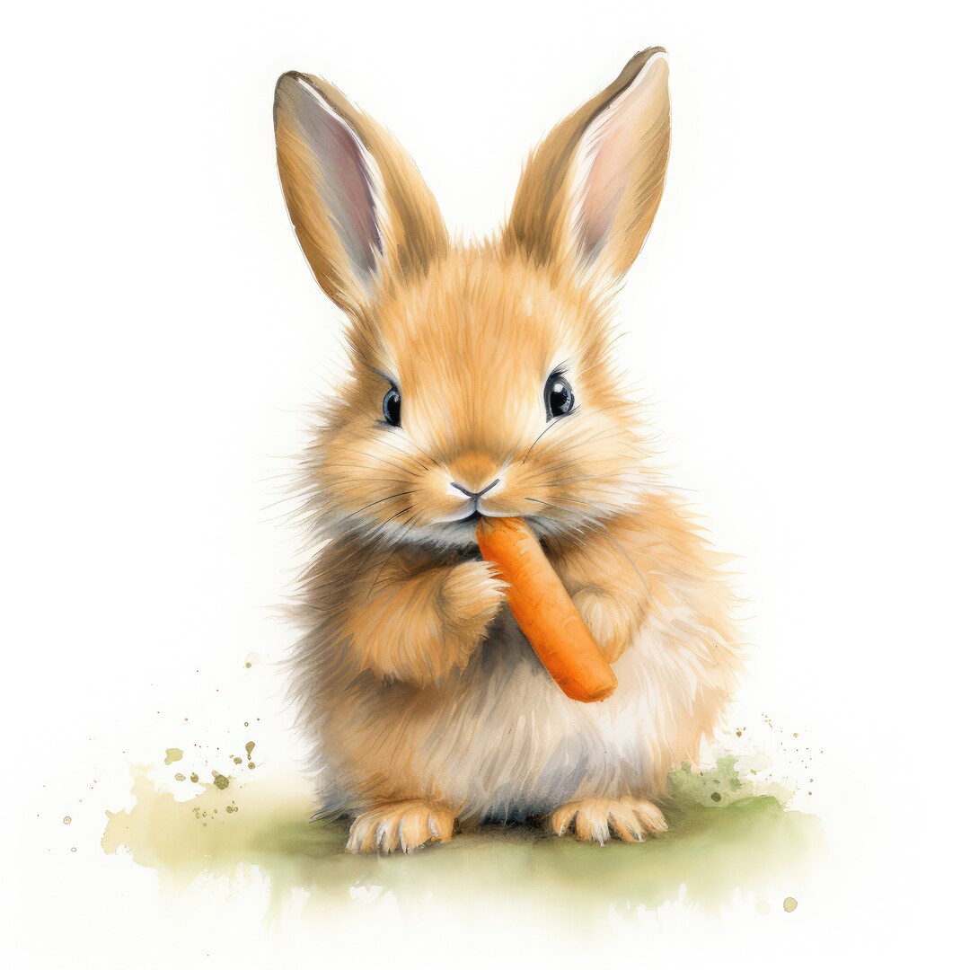 Cute Bunny Clipart, 12 High Quality Jpgs, Nursery Bunnies, Digital ...