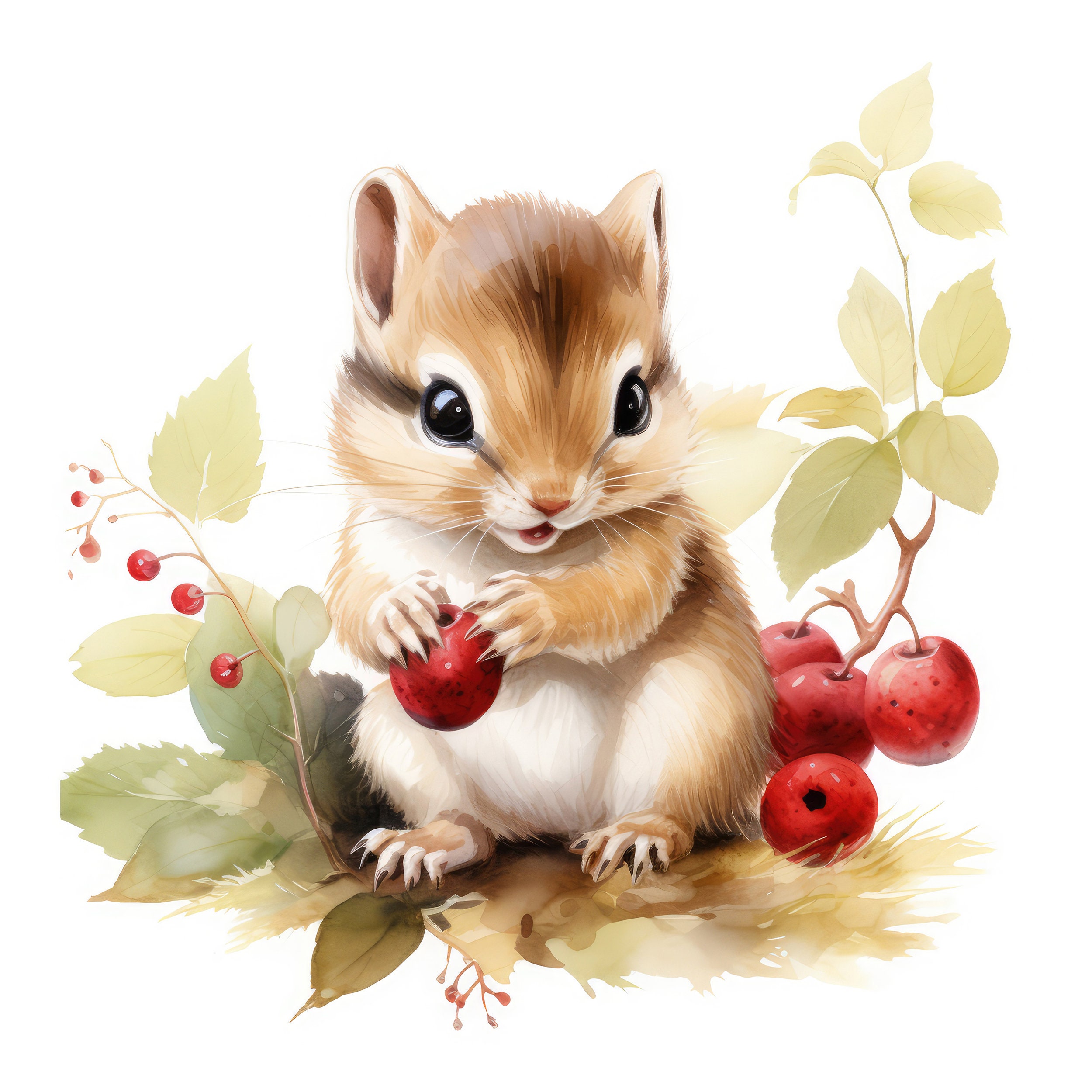 Cute Chipmunk Clipart, 12 High Quality Jpgs, Cute Baby Animal, Clipart ...