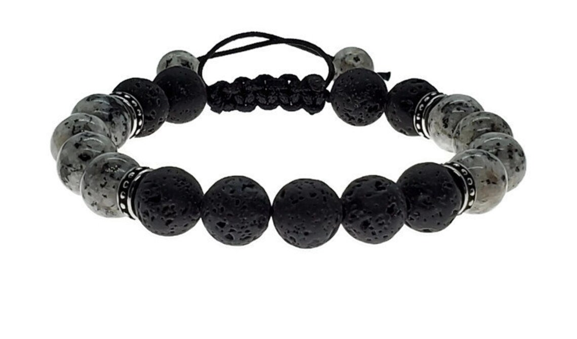 Black Bead Bracelet Men Adjustable Bead Bracelet Men's | Etsy