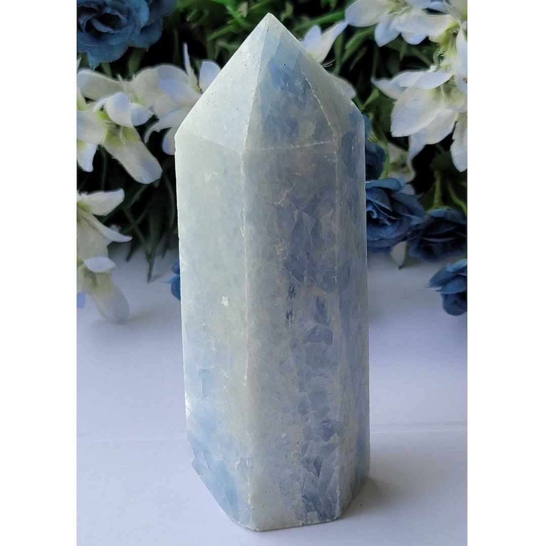Blue Calcite Crystal Tower - Etsy