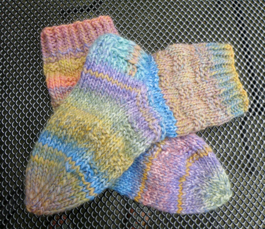 Hand-knitted Colorful Wool Socks With Cuddly Factor, Size 39, Super ...