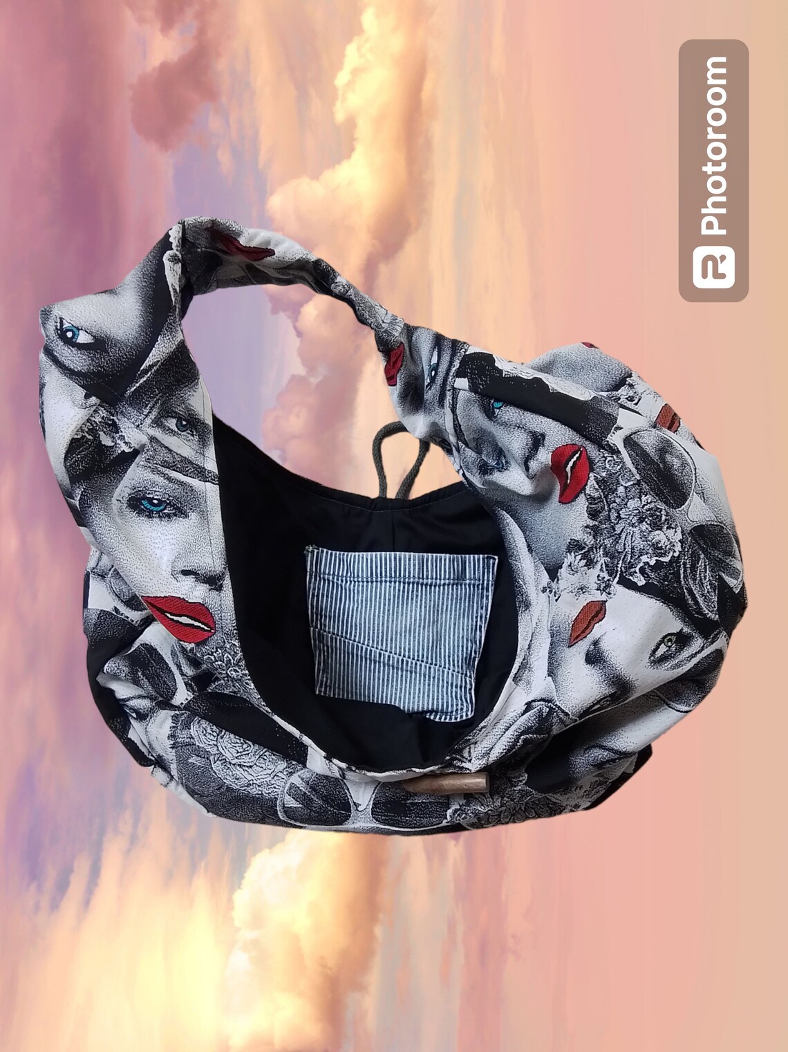 Hobo Bag, Shoulder Bag, Boho / Vintage Style, Jacquard, Lined Inside ...