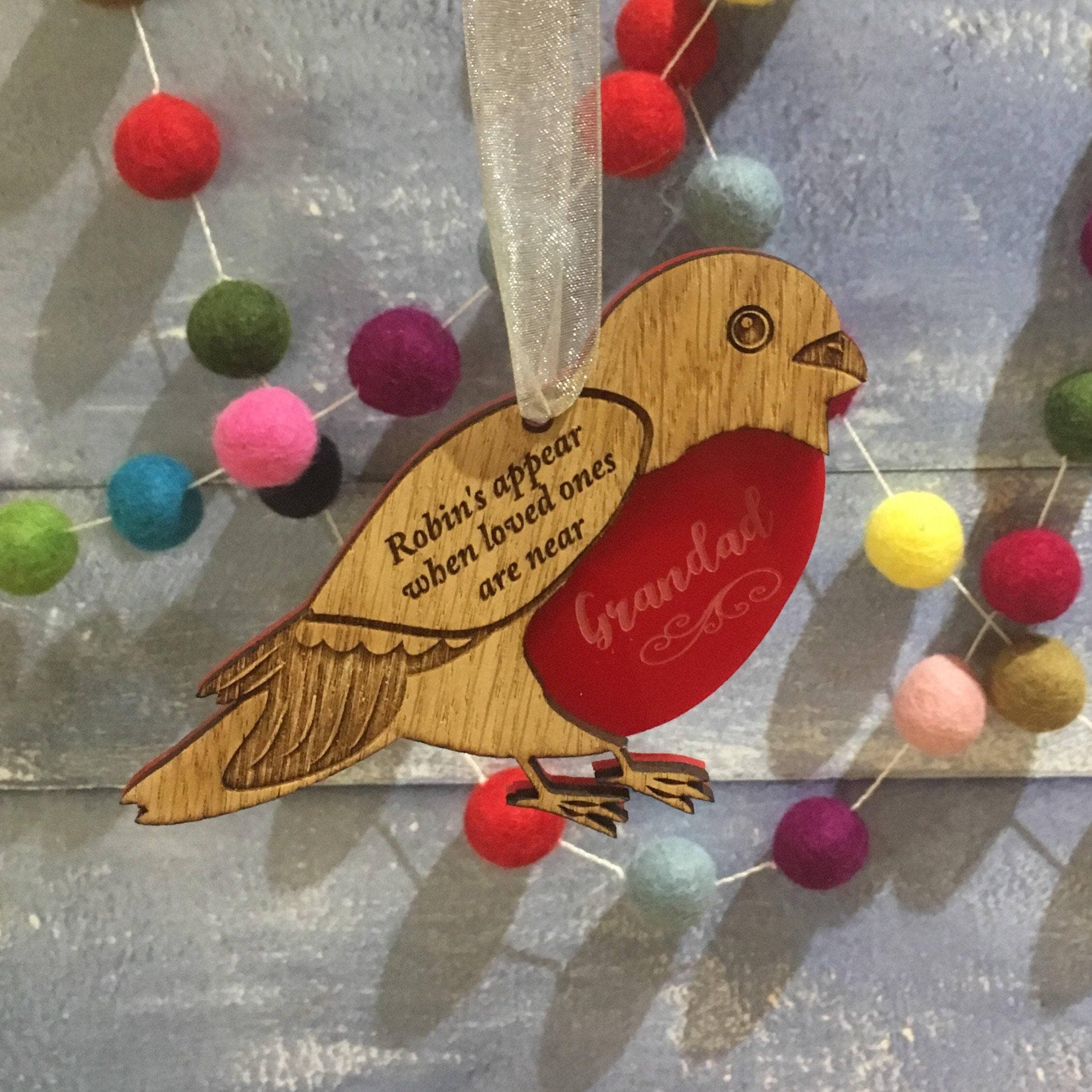 Robin Memorial Gift Christmas Decorations Personalised Robin - Etsy UK