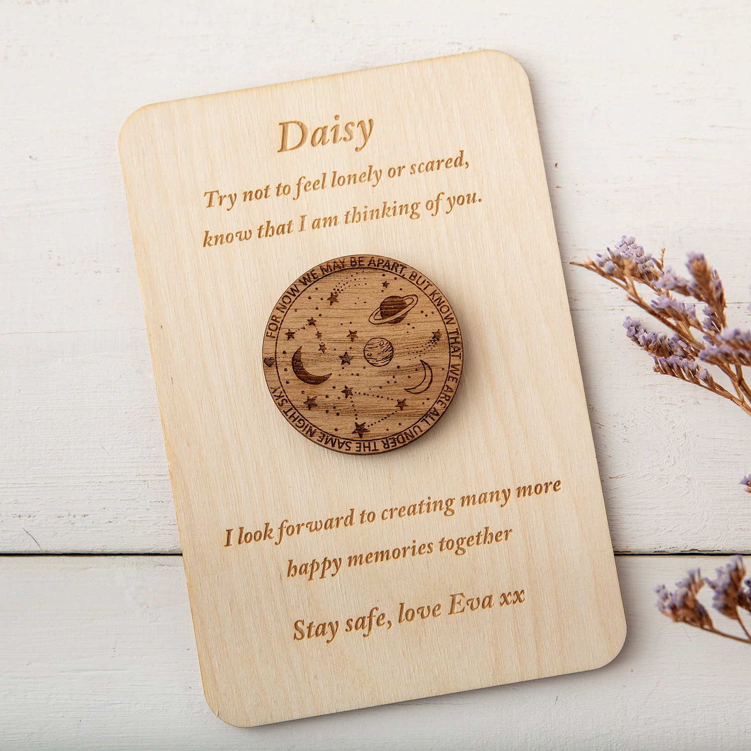 Personalised Pocket Hug Token With Custom Engraved Wording - Etsy