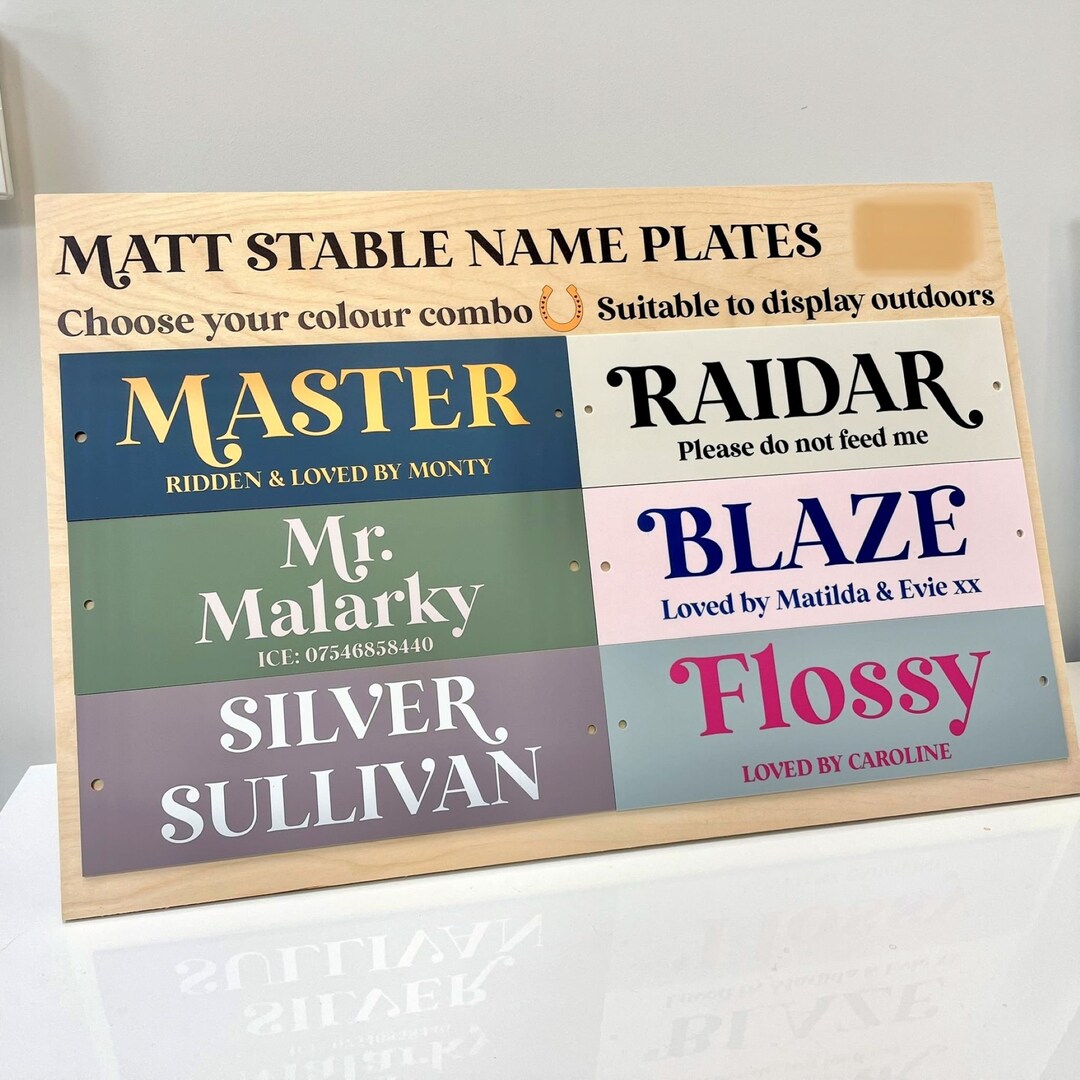 Stable Door Sign Horse Name Plate Stable Plaque - Etsy