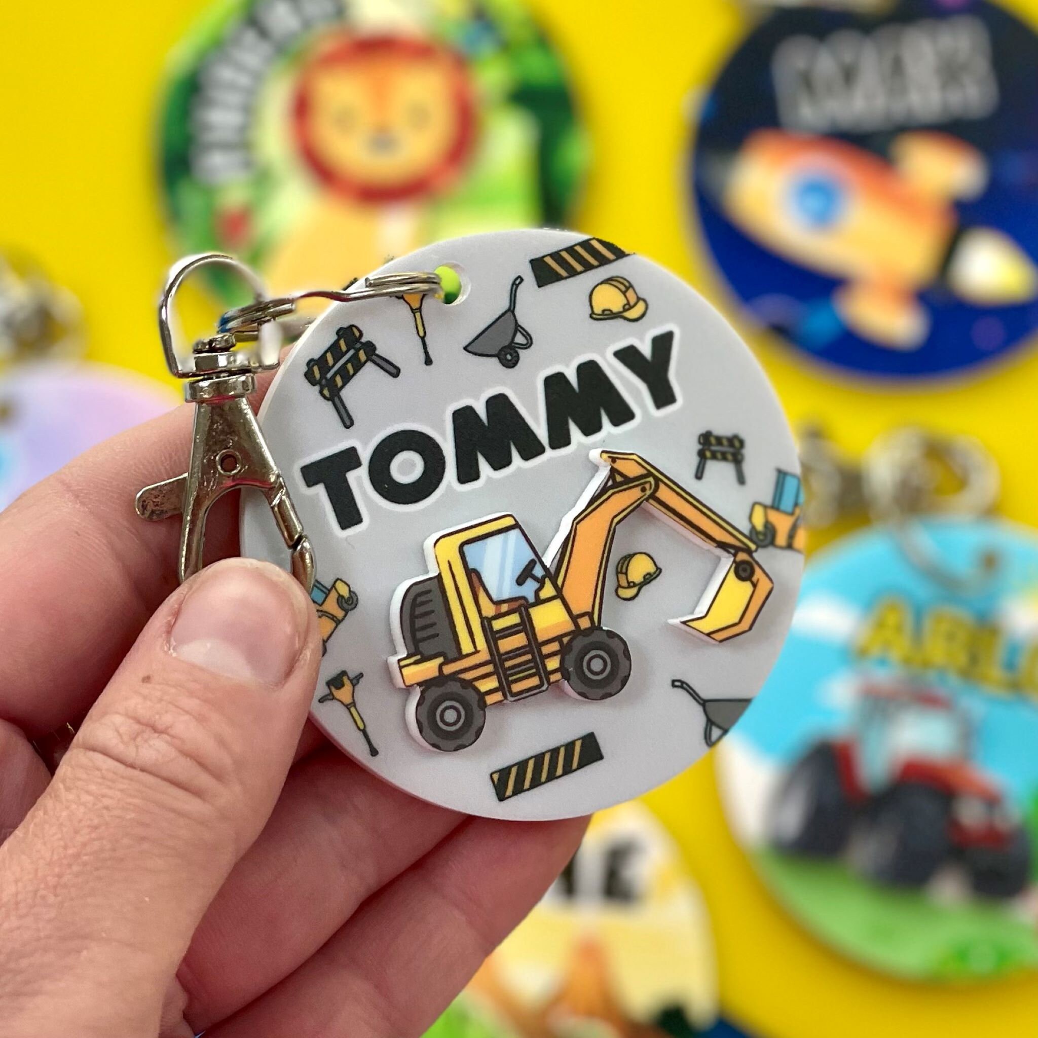 Personalised Bag Tag, Kids Name Keyring, School Bag Tag, Childrens Name ...