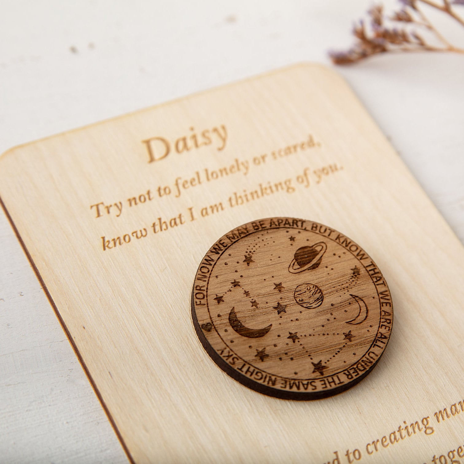 Personalised Pocket Hug Token With Custom Engraved Wording - Etsy