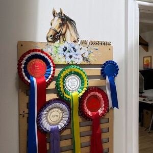 My Rosettes, Horse Rosette Display Holder, Personalised Gift for Horse ...