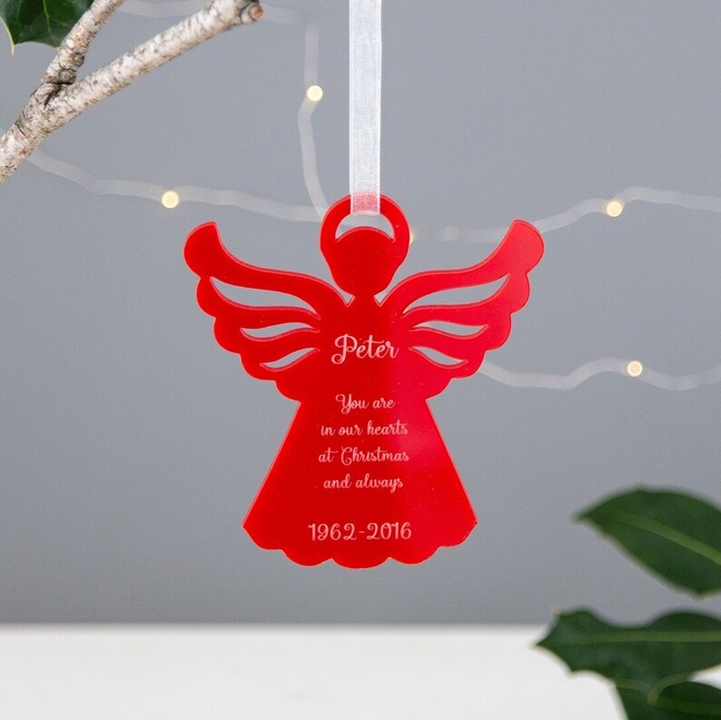 Hanging Angel Tree Decoration Personalised Angel Memorial - Etsy