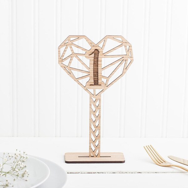Heart Table Numbers - Etsy