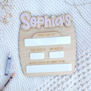 Personalised First Day of School Sign, Reusable First/last Day of ...