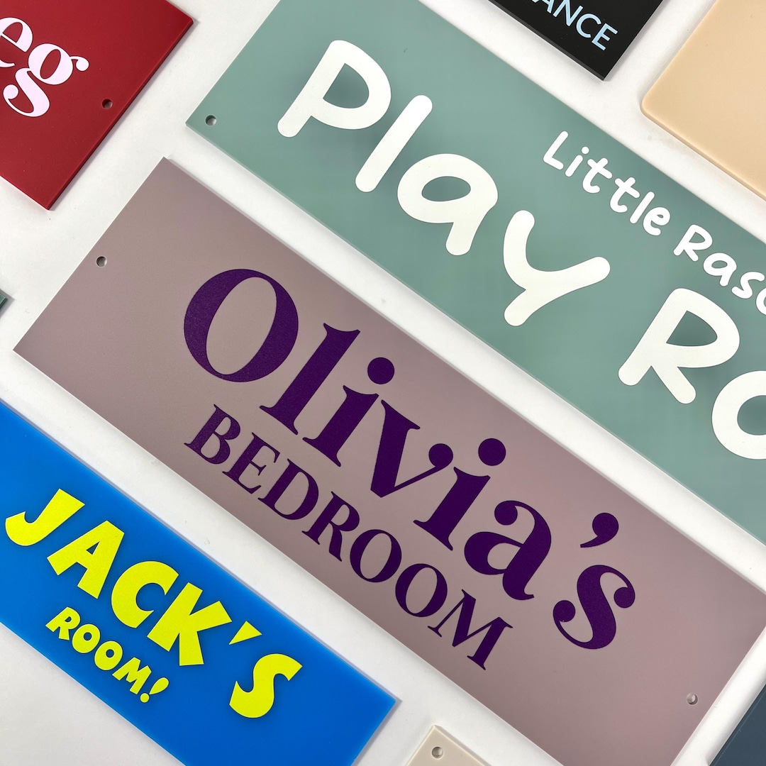 Custom Bedroom Door Sign, Personalised Playroom Signage, Children's ...
