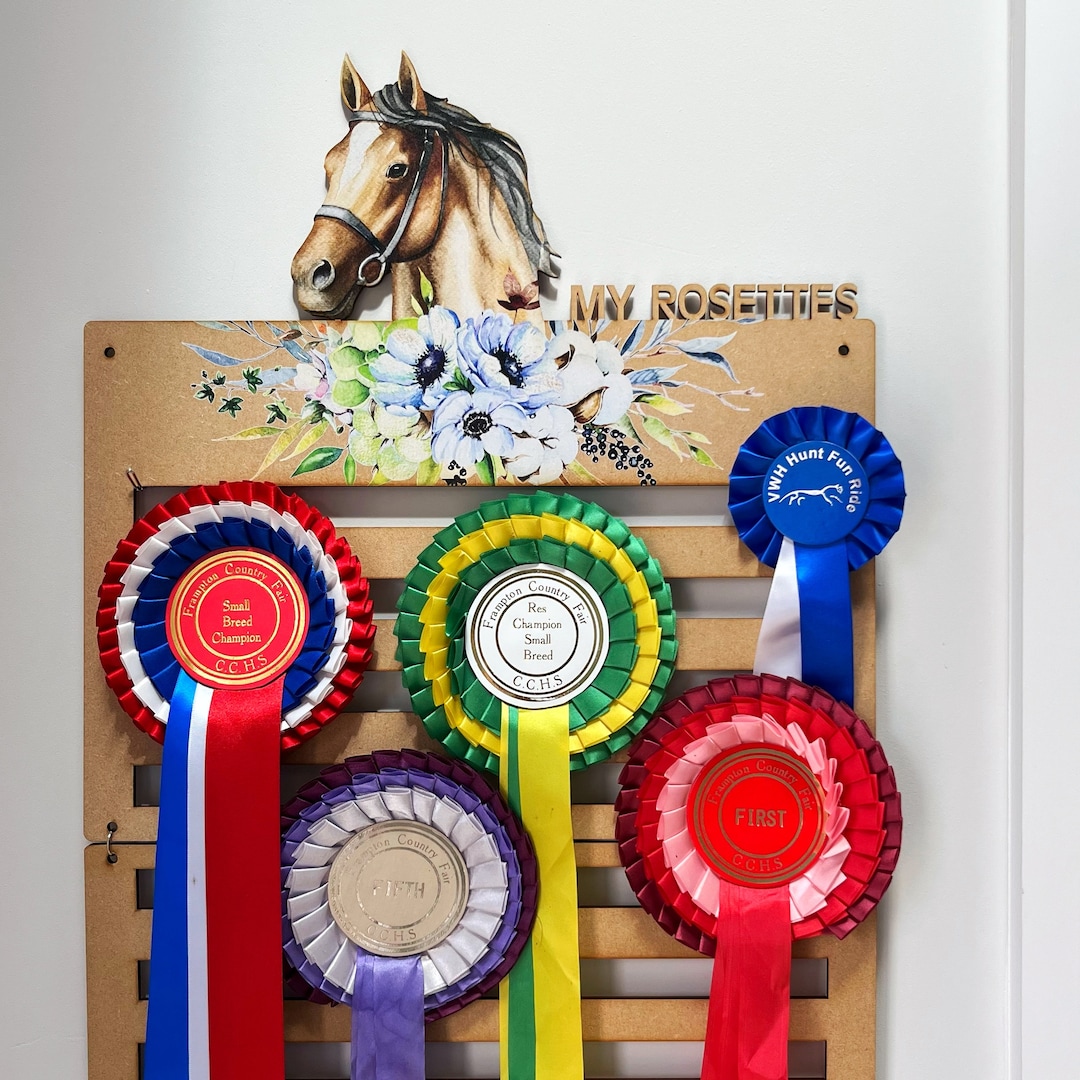 My Rosettes, Horse Rosette Display Holder, Personalised Gift for Horse ...