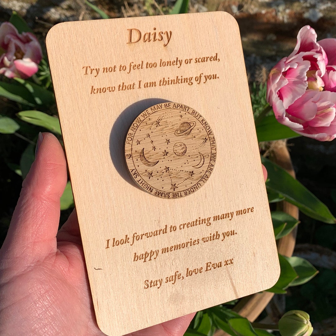 Personalised Pocket Hug Token With Custom Engraved Wording, Long ...