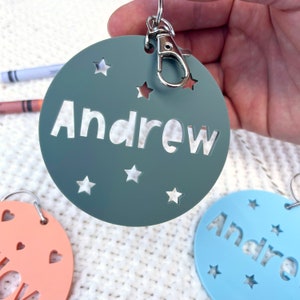 Personalised Acrylic Name Bag Tag, Custom Name Keyring, the Perfect ...