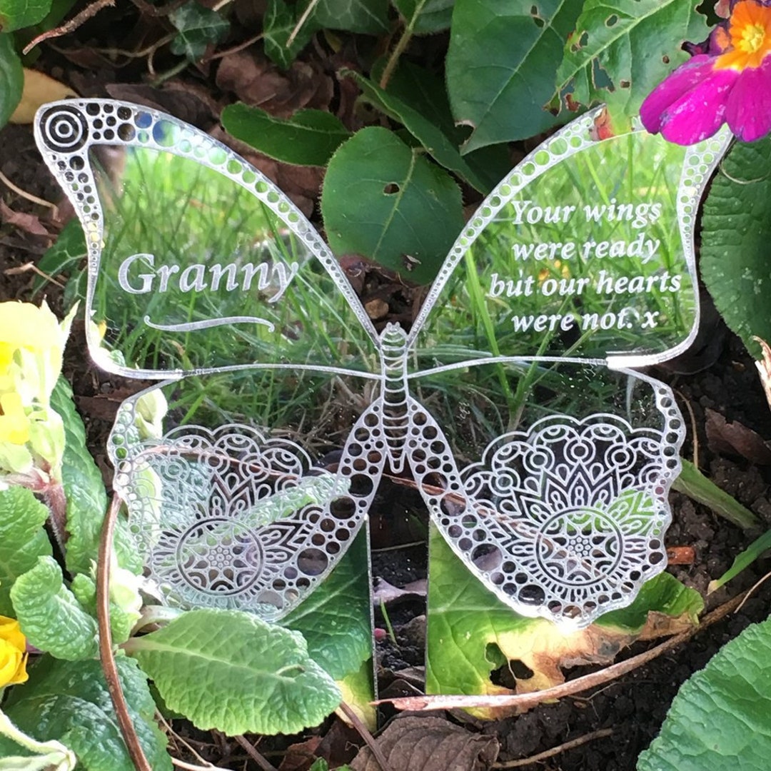 Personalised Memorial Butterfly, Engraved With a Name and Your Own ...
