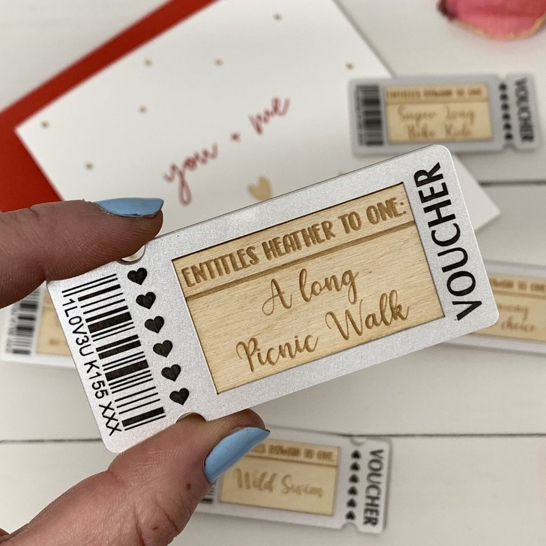 Set of 5 Personalised Gift Vouchers Each Engraved With Your - Etsy