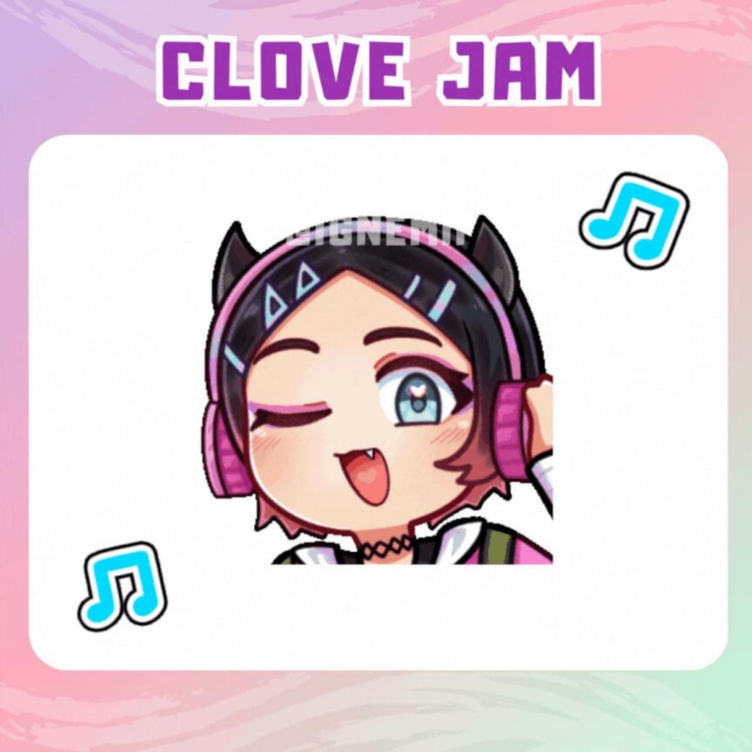 ANIMATED CLOVE VALORANT Jam Emote, Valorant Agent Emote, Twitch Discord ...
