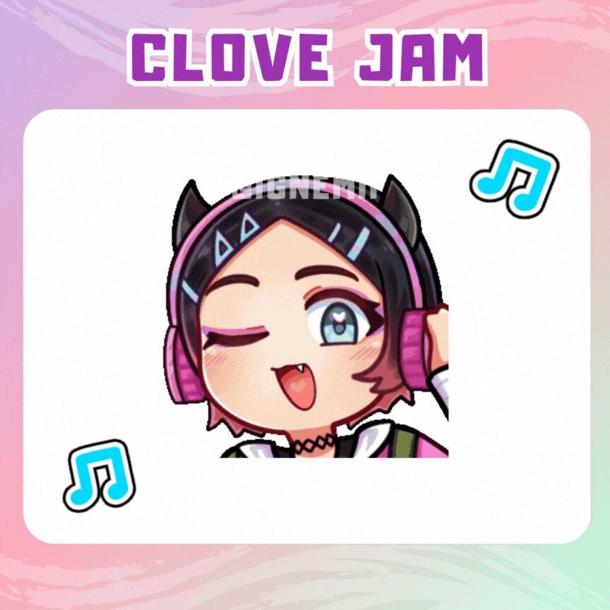 ANIMATED CLOVE VALORANT Jam Emote, Valorant Agent Emote, Twitch Discord ...