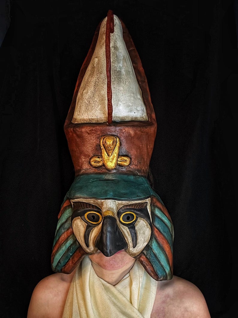 Horus Mask- Egyptian Falcon God Replica for Theater, LARP, and ...