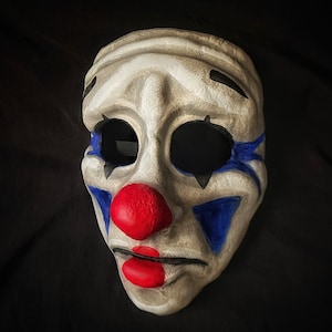 Melancholic Pierrot Mask: Theatrical Clown Face for Carnival ...