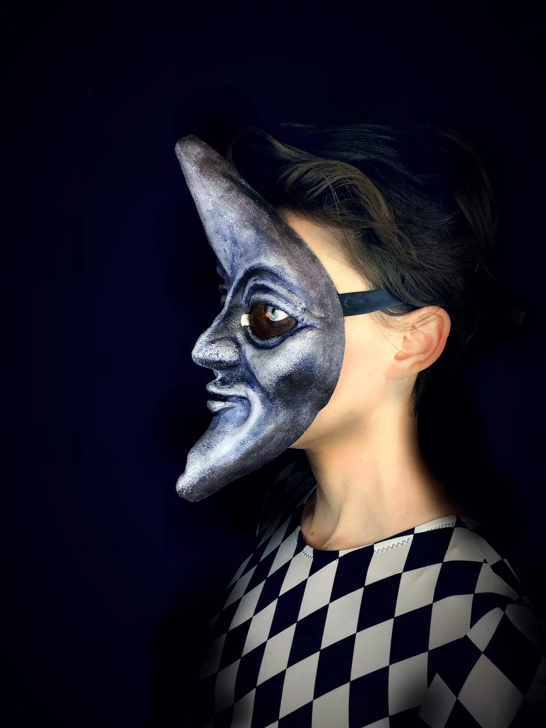 Ethereal Celestial Moon Mask: Mystic Masquerade Accessory for Solstice ...