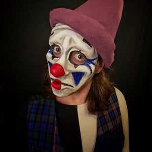 Melancholic Pierrot Mask: Theatrical Clown Face for Carnival ...
