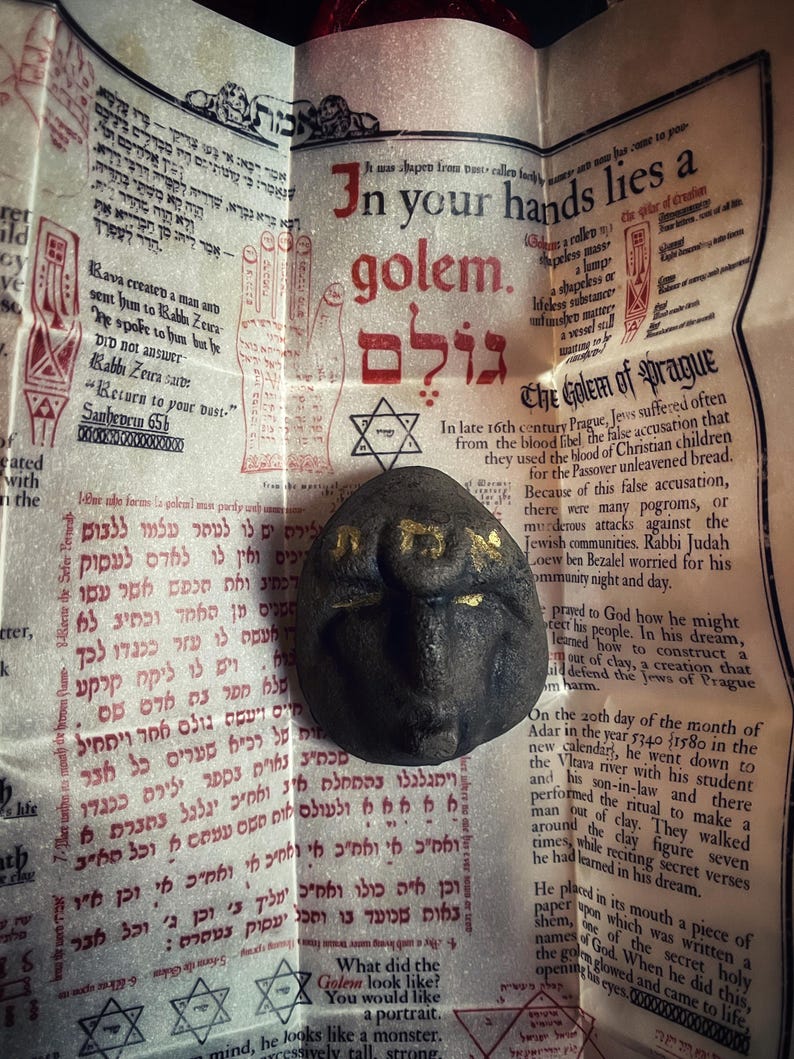 Hand-sculpted Pocket Golem With Jewish Medieval Manuscript | Handmade ...