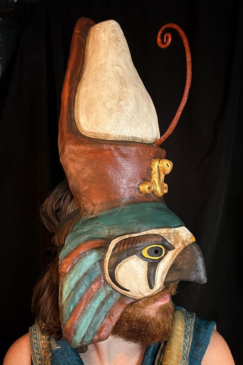 Horus Mask- Egyptian Falcon God Replica for Theater, LARP, and ...