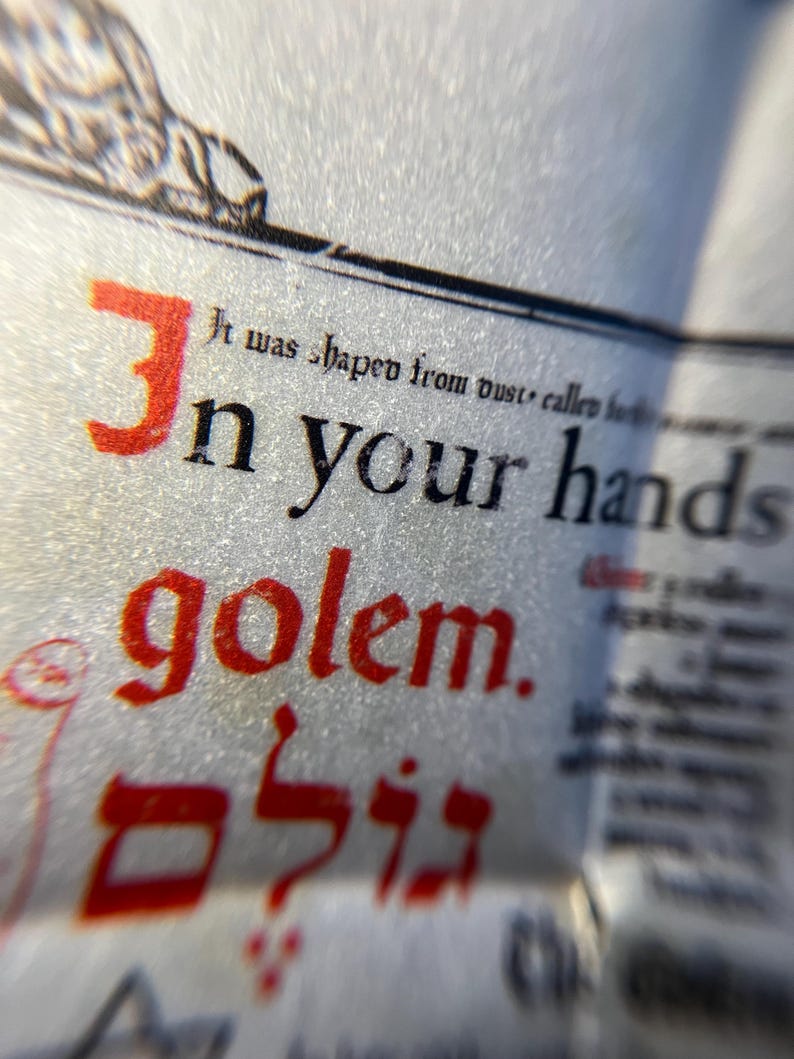 Hand-sculpted Pocket Golem With Jewish Medieval Manuscript | Handmade ...