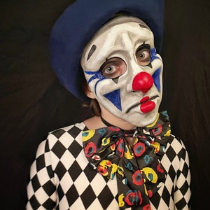 Melancholic Pierrot Mask: Theatrical Clown Face for Carnival ...