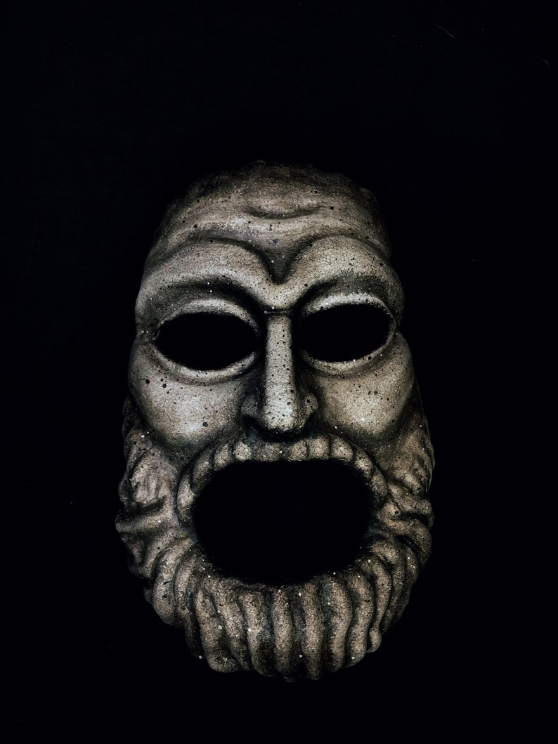 Ancient Greek Theater Mask: Handcrafted Stone Replica for Drama ...