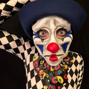 Melancholic Pierrot Mask: Theatrical Clown Face for Carnival ...
