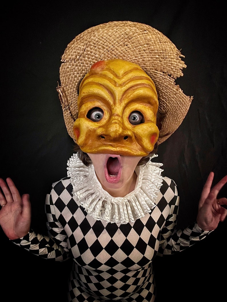 Arlecchino Venetian Mask for Commedia Dell'arte, Theater, Carnival, and ...
