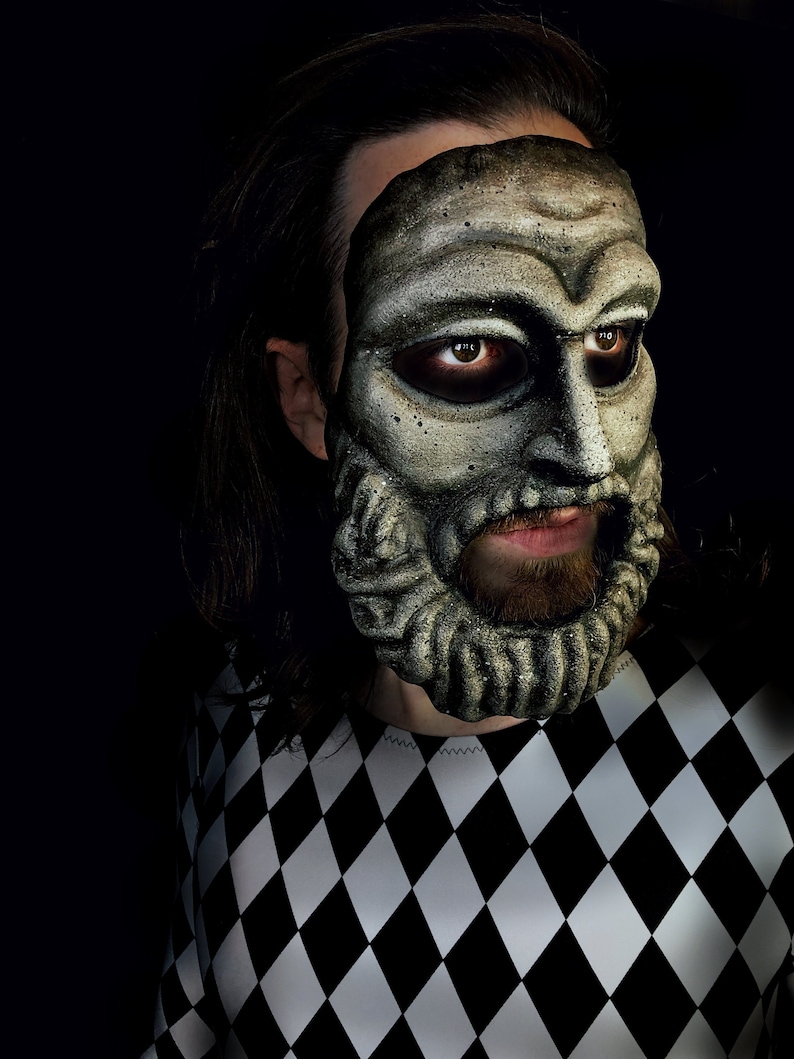 Ancient Greek Theater Mask: Handcrafted Stone Replica for Drama ...