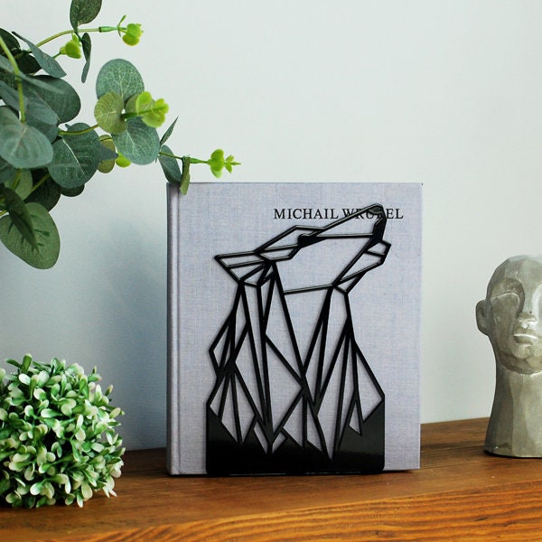 Wolf Bookend // Metal Bookend Glozis // Bookends // Book Ends - Etsy
